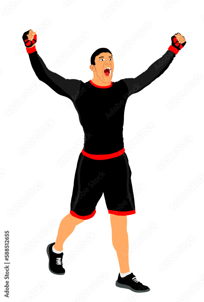 Winner celebrate victory over opponent vector illustration isolated on ...