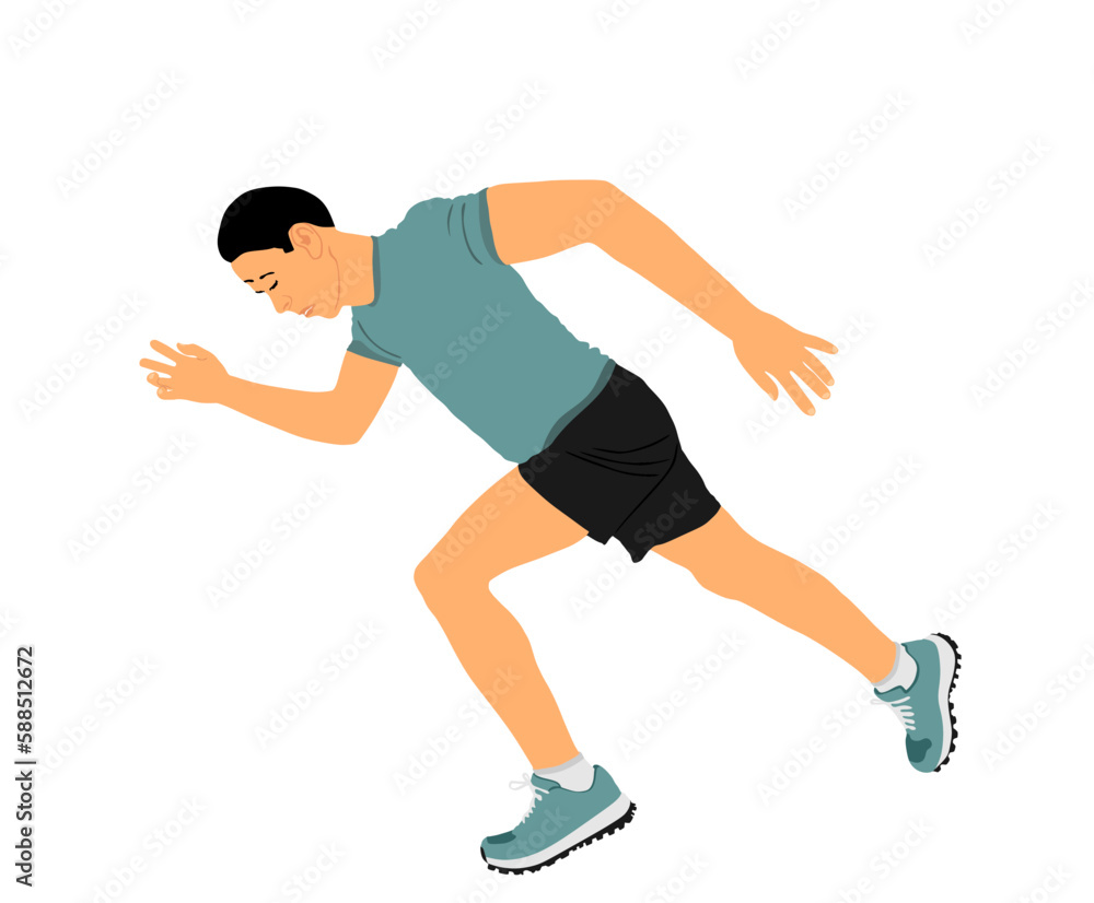 Sprinter runner vector illustration isolated on white background ...