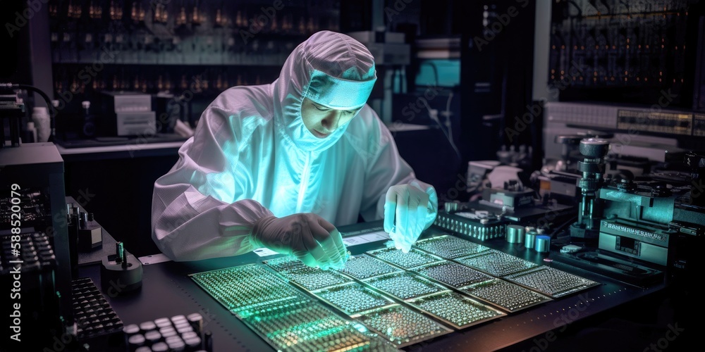 Semiconductor manufacturing in Taiwan, scientists working on processors ...