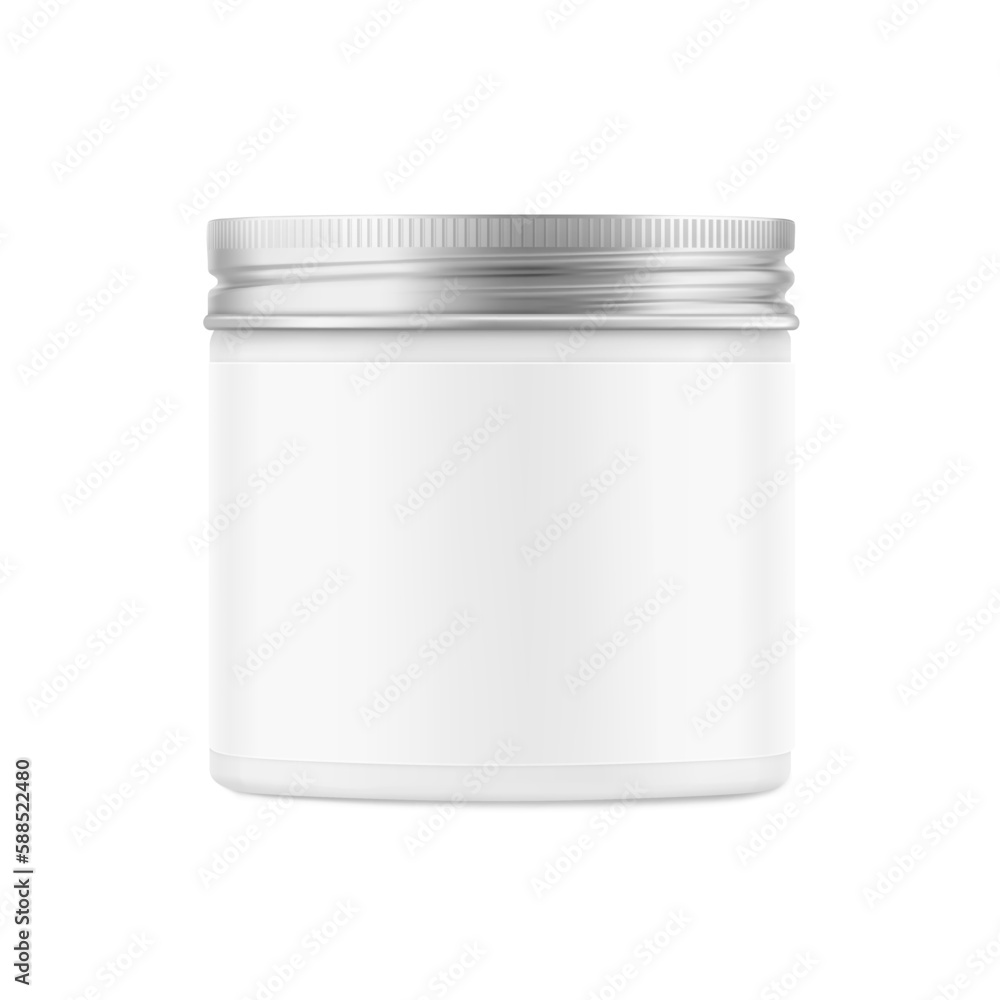 Realistic white jar mockup. Vector illustration isolated on white ...