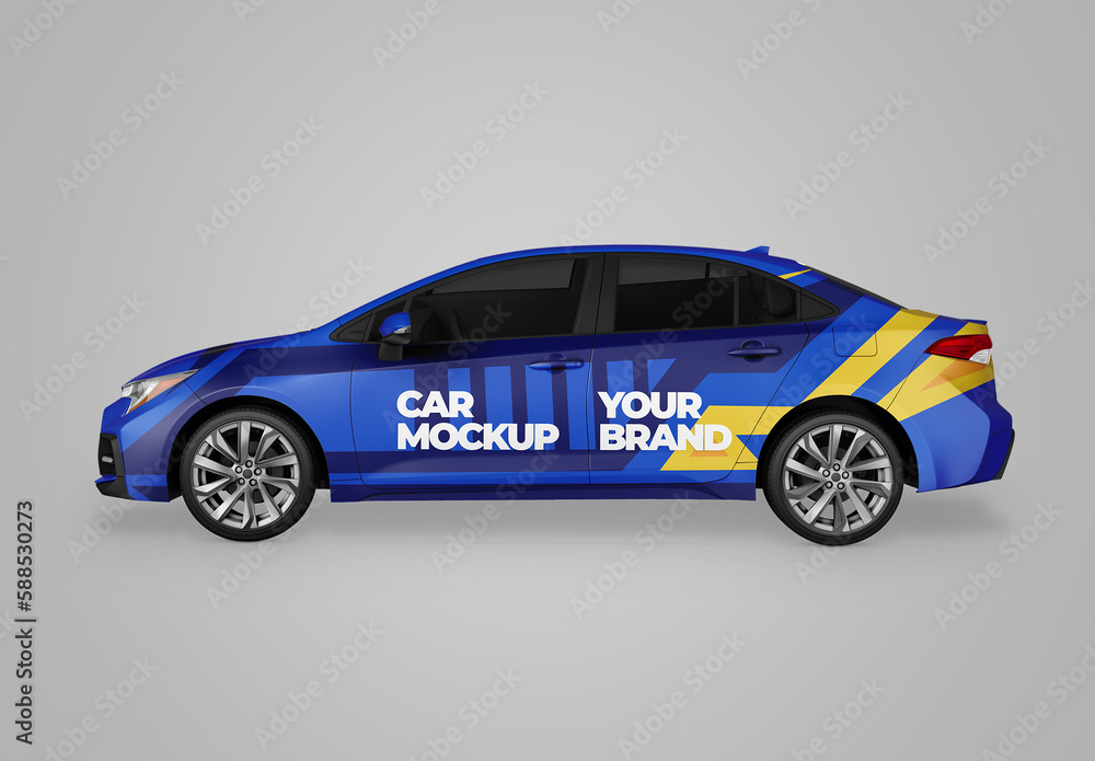 Car Mockup - Side View Stock Template | Adobe Stock
