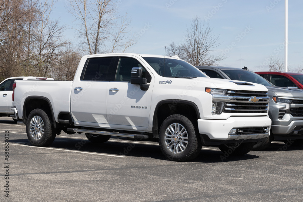 Chevrolet Silverado 2500HD display at a dealership. The Chevy Silverado ...
