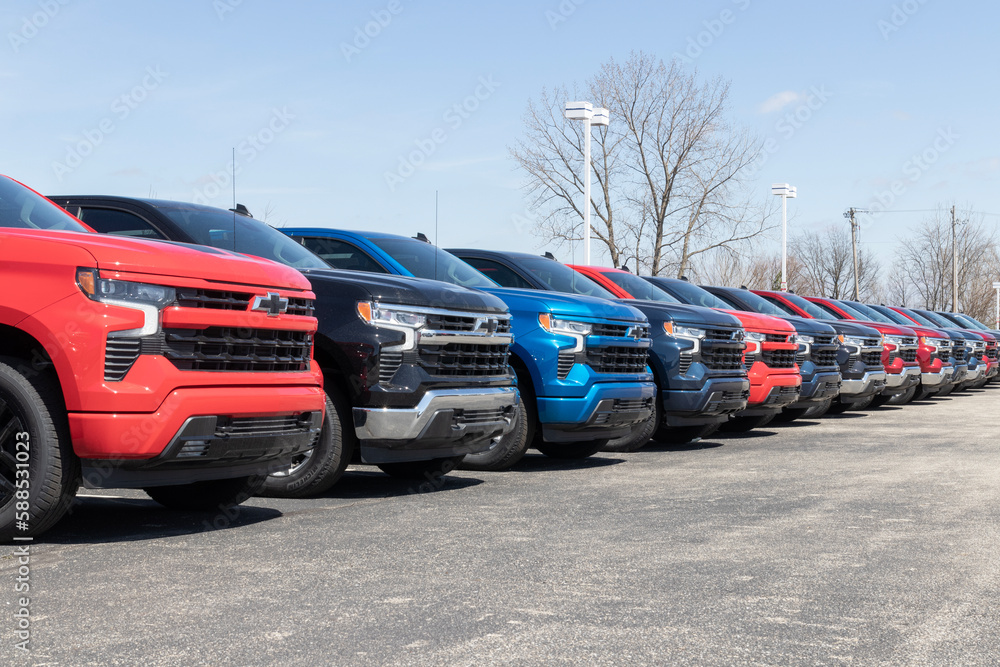 Chevrolet Silverado 1500 display at a dealership. Chevy offers the ...