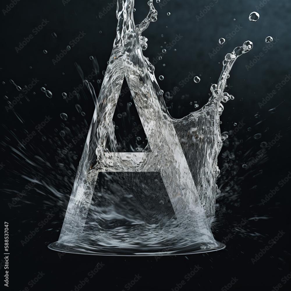 letter, A, water, splash, black, woman, drop, liquid, art, light ...