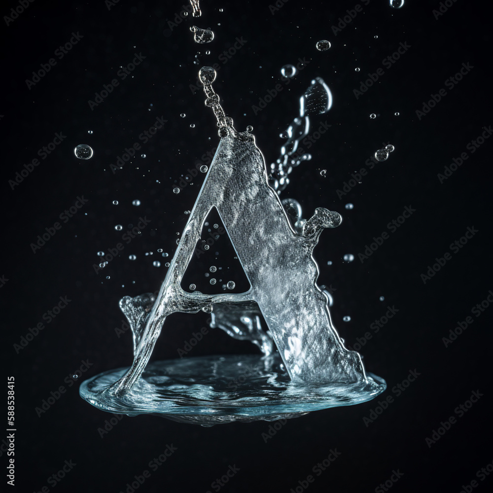 letter, A, water, splash, black, woman, drop, liquid, art, light ...