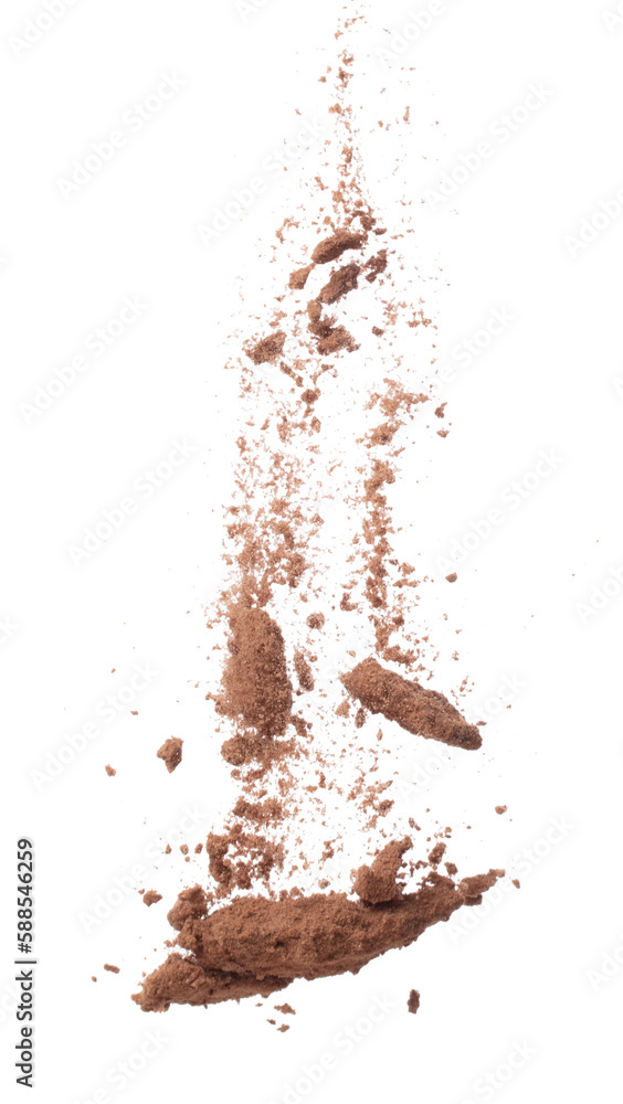Cocoa powder fall fly in mid air, Cocoa powder floating explosion ...