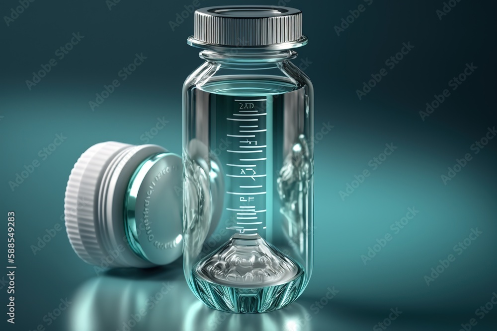Penicillin powder or liquid with of aqueous solution stored in an ...