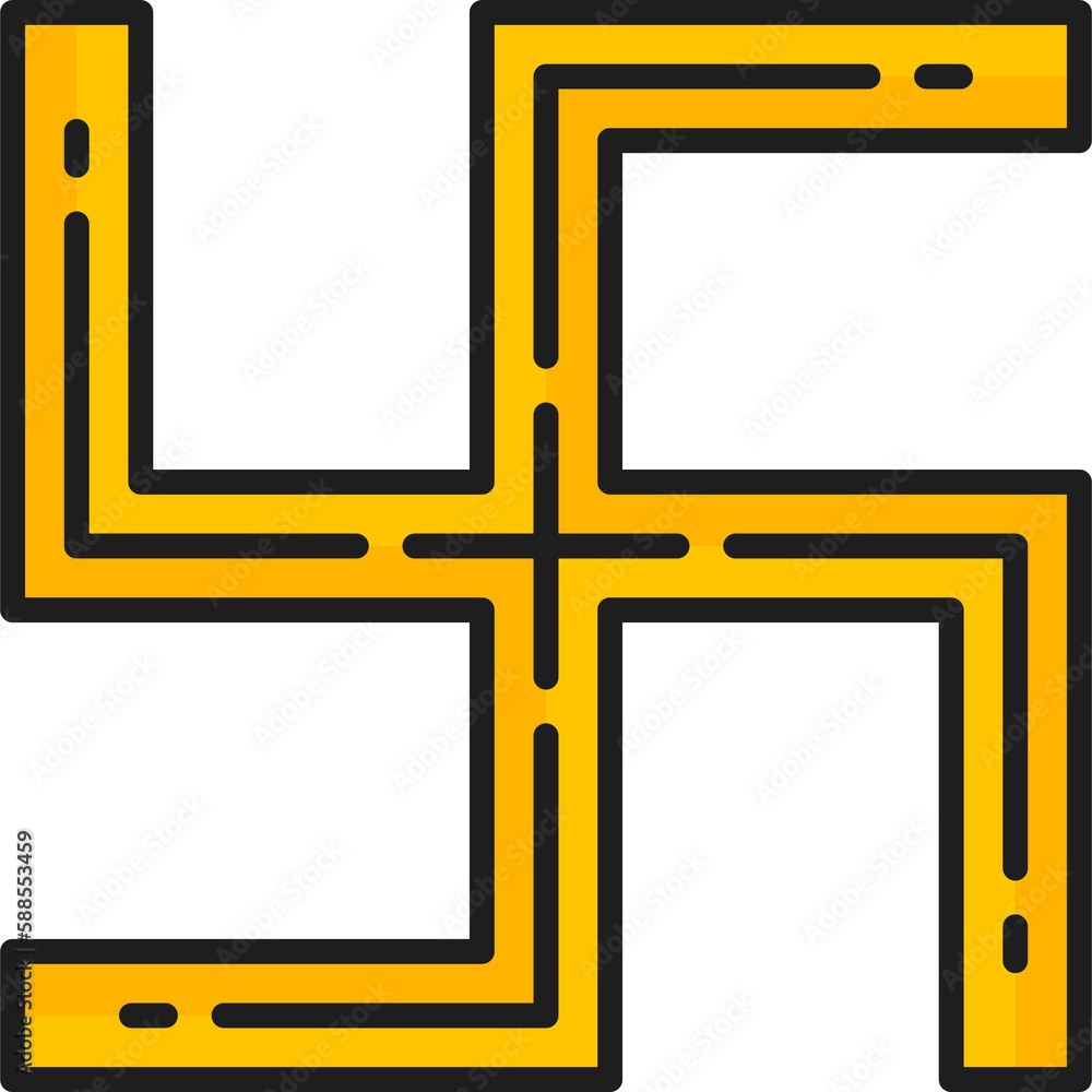 Swastika Hindu symbol isolated Indian cross om Stock Illustration ...