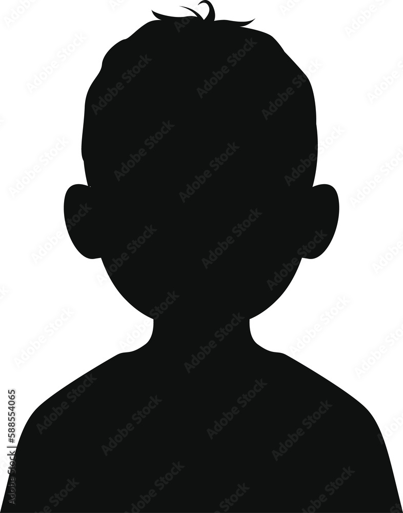 Little boy, child user profile avatar silhouette Stock Illustration ...