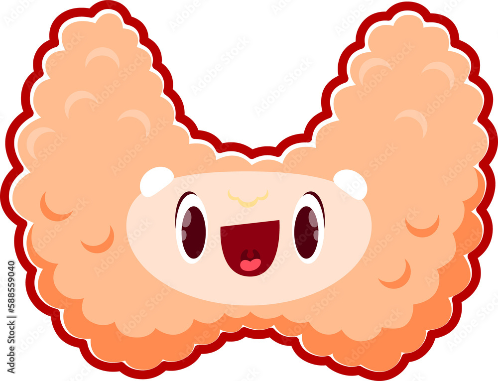 Cartoon thyroid gland human body organ character Stock Illustration ...