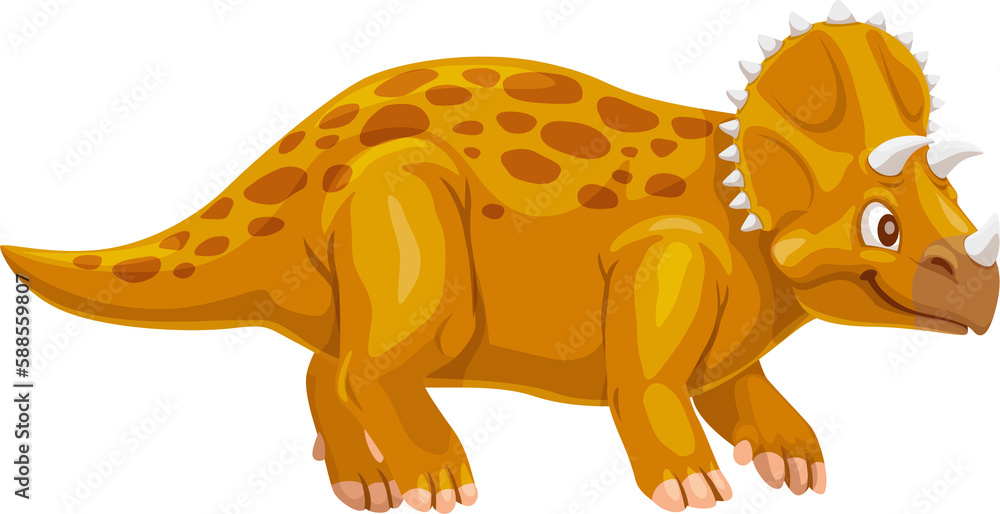 Cartoon avaceratops ceratopsian dinosaur character Stock Illustration ...