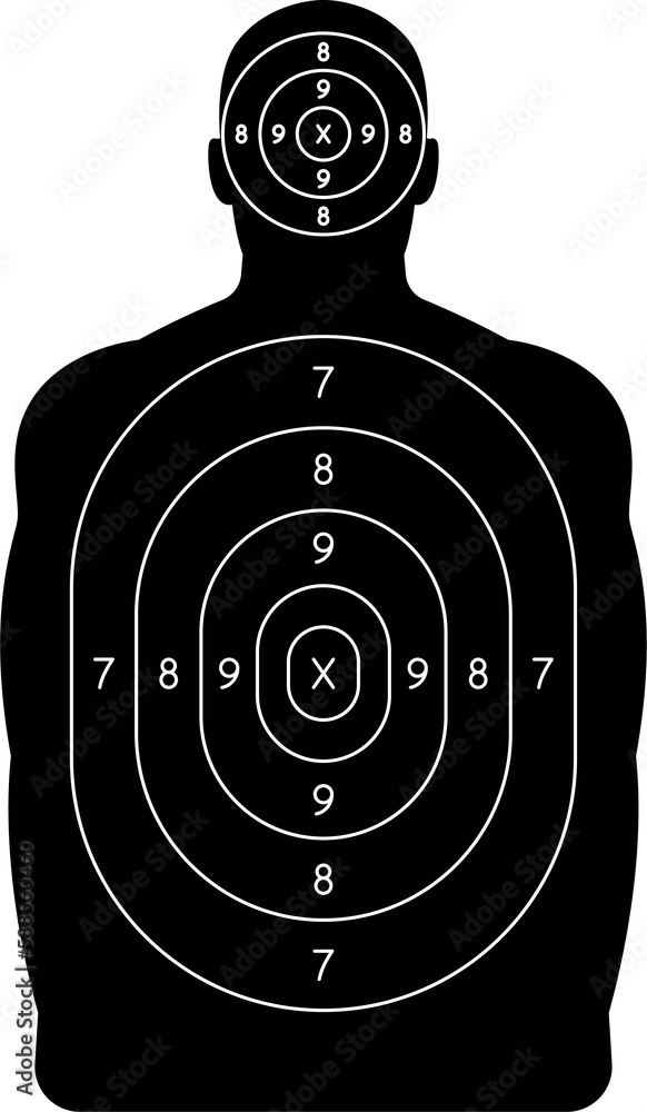 Firearm shooting training human torso target Stock Illustration | Adobe ...