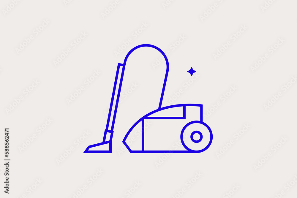 Geometric concept of cleaner vacuum vector illustration in a flat style ...