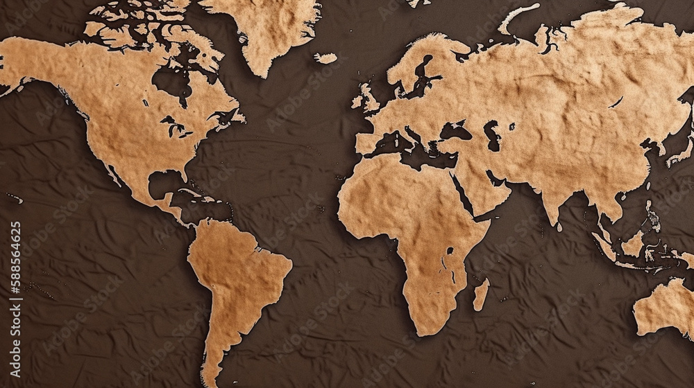 World map with dried soil texture Generative AI Stock Illustration ...