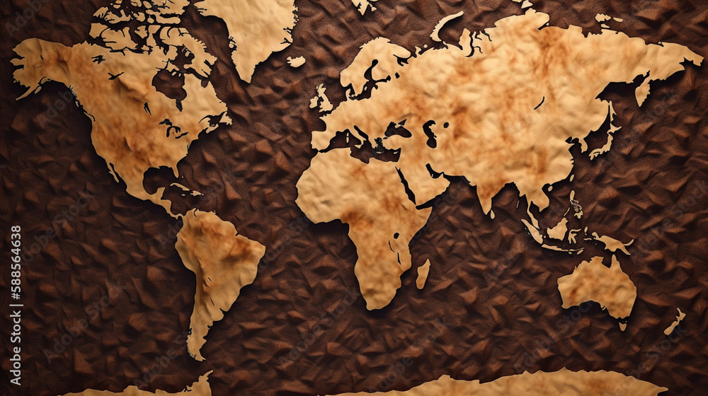 World map with dried soil texture Generative AI Stock Illustration ...