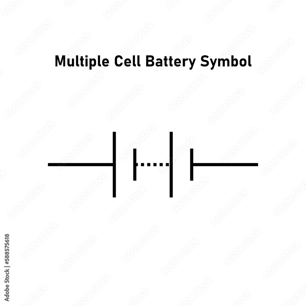 Double cell battery symbol in electricity. Vector illustration isolated ...