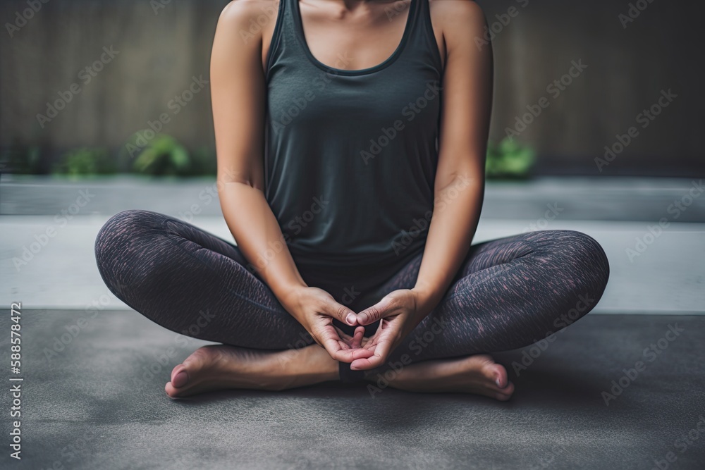 image that depicts the mind-body connection, a person sitting cross ...