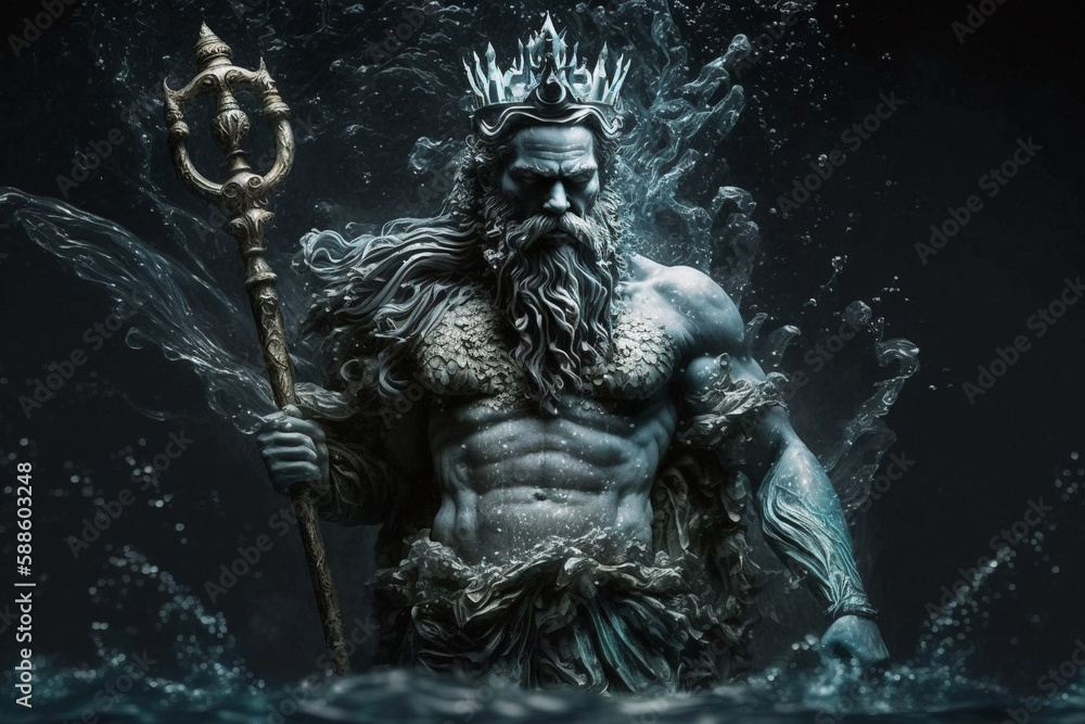 Poseidon. Historical Old and Ancient Mythology - Olympic Gods. Greek ...