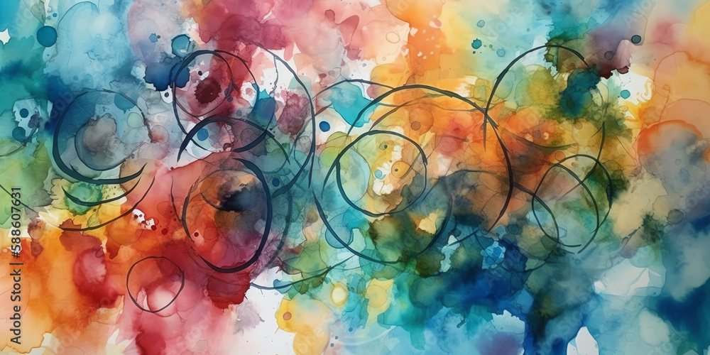Abstract Art: A beautiful watercolor painting with bold brushstrokes ...