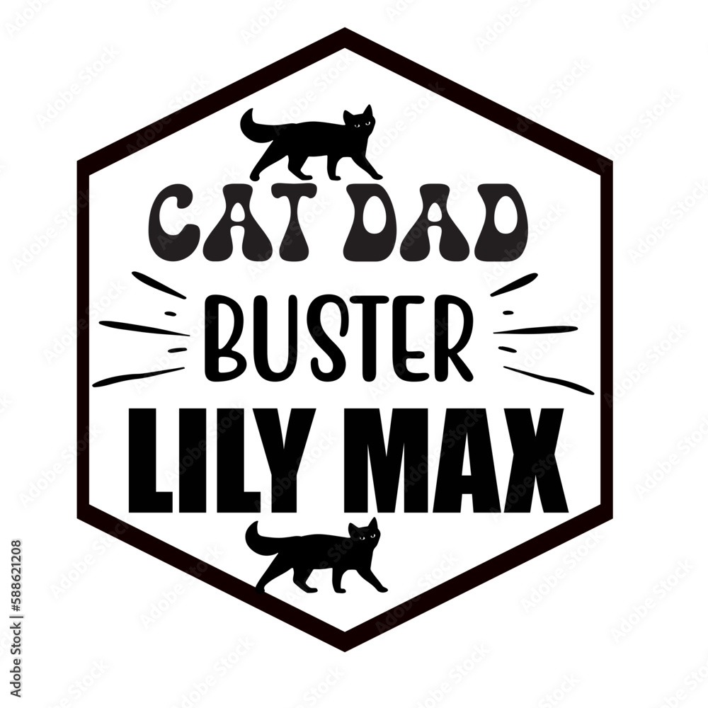 cat dad buster lily max svg Stock Vector | Adobe Stock