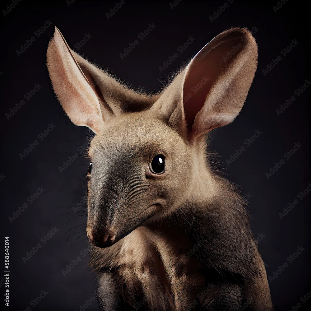Aardvark as studio animal portrait (Generative AI) Stock Illustration ...