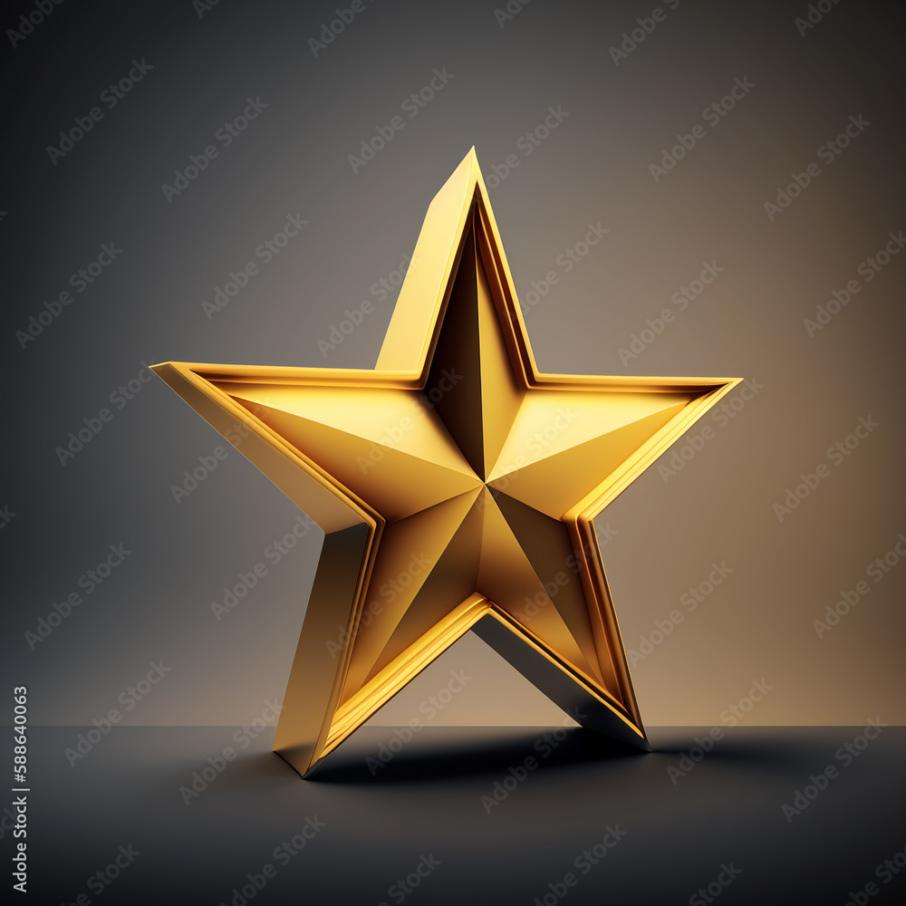 gold star rating review isolated on best quality 3d background with ...
