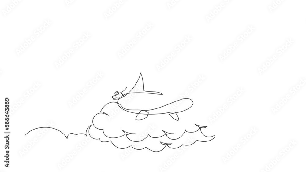 Animated self drawing of single continuous line draw relaxed Arab ...