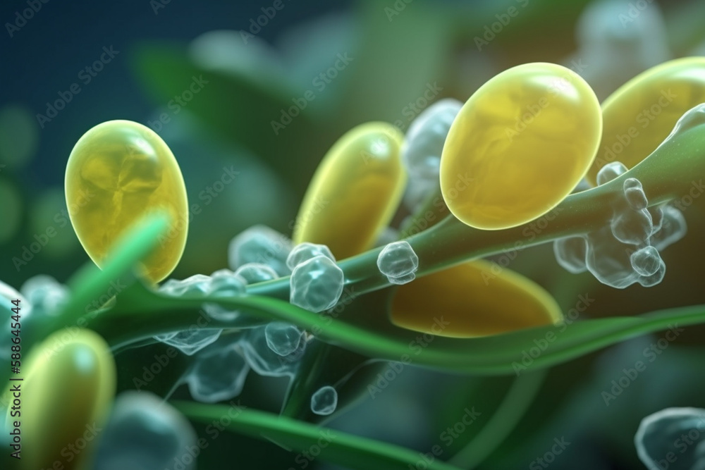 Colorful 3D illustration depicting the chemical process of starch ...