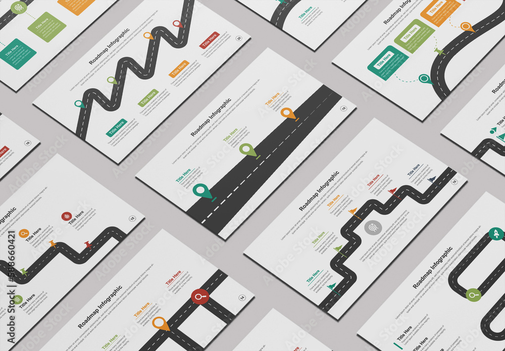 Roadmap Infographic Layout Design Stock Template | Adobe Stock