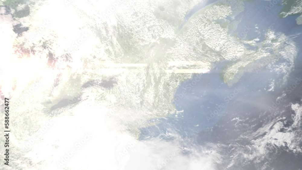 Earth zoom in from outer space to city. Zooming on Rutland, Vermont ...