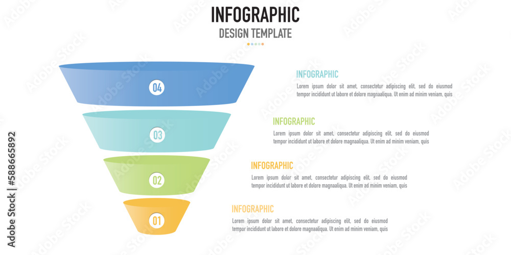 Pyramid or funnel infographic template or element for business ...