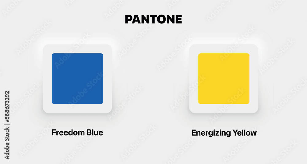 Freedom blue, Energizing Yellow color pantone vector. Colors of ...