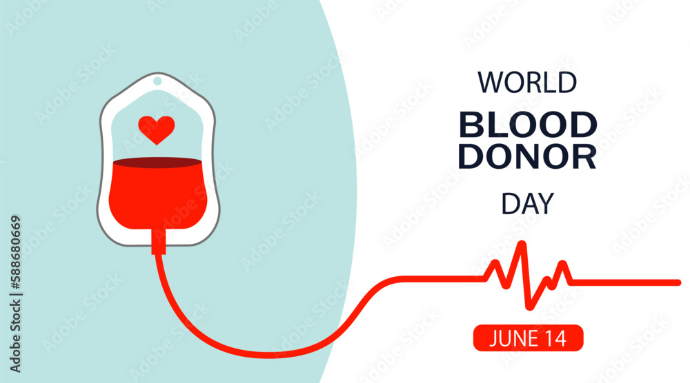 Donate Blood. Poster for World Blood Donor Day. Concept heart and hands ...