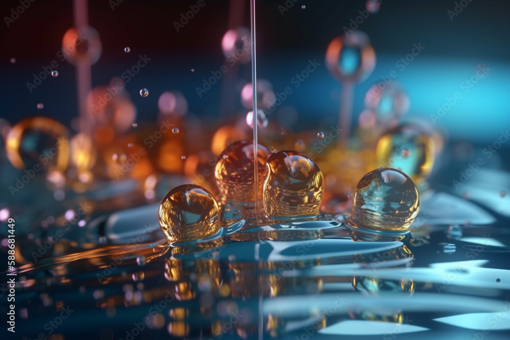 Colorful 3D Illustration Depicting the Process of Electrolysis in a ...