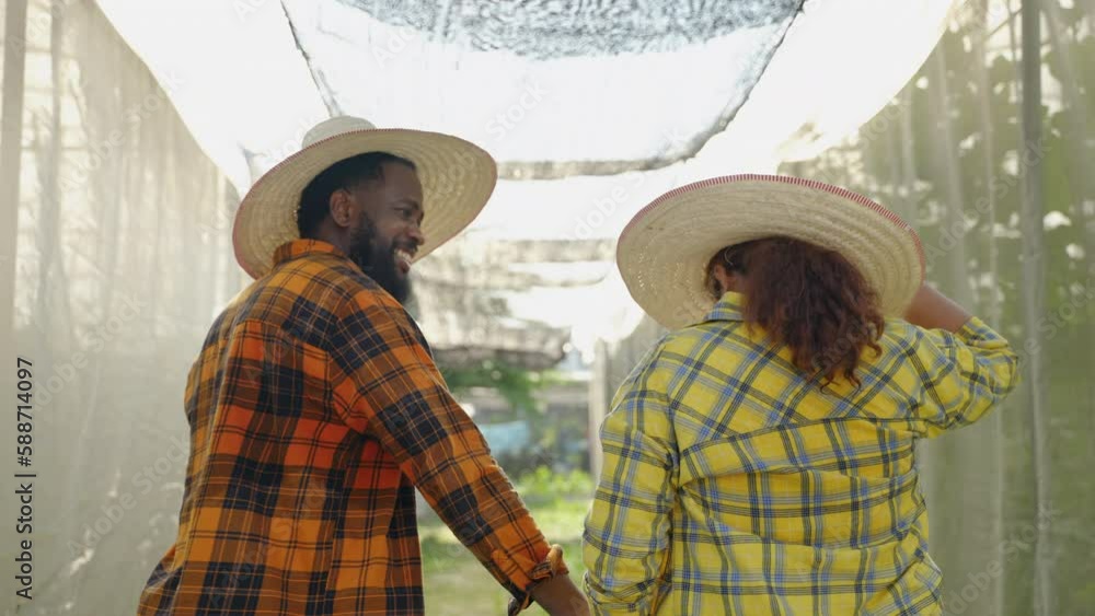 Farmer couple kissing in love who endure hardships and hardships ...