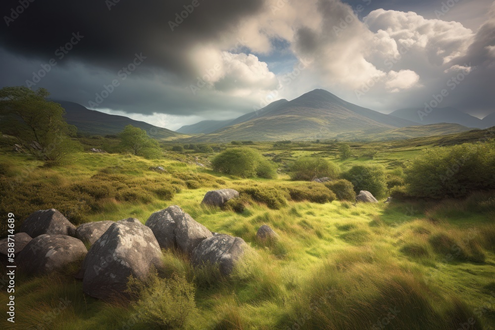 An open, wide and green landscape that stretches out like Irish meadows ...