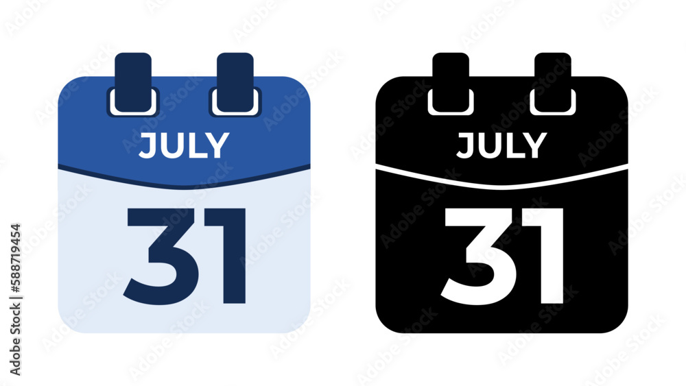 July 31 flat daily spiral calendar icon date vector image in matching ... July 31 flat daily spiral calendar icon date vector image in matching ...