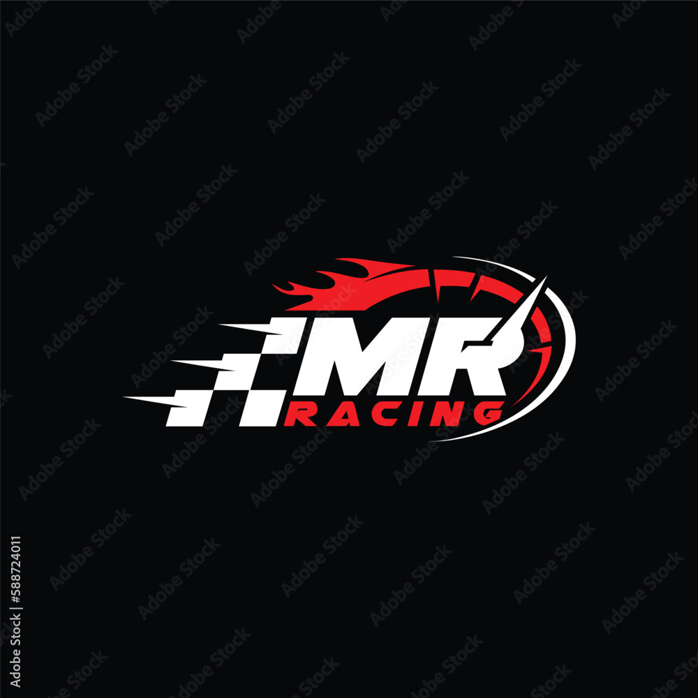 MR letter with Racing car logo ,automotive, car logo design vector ...