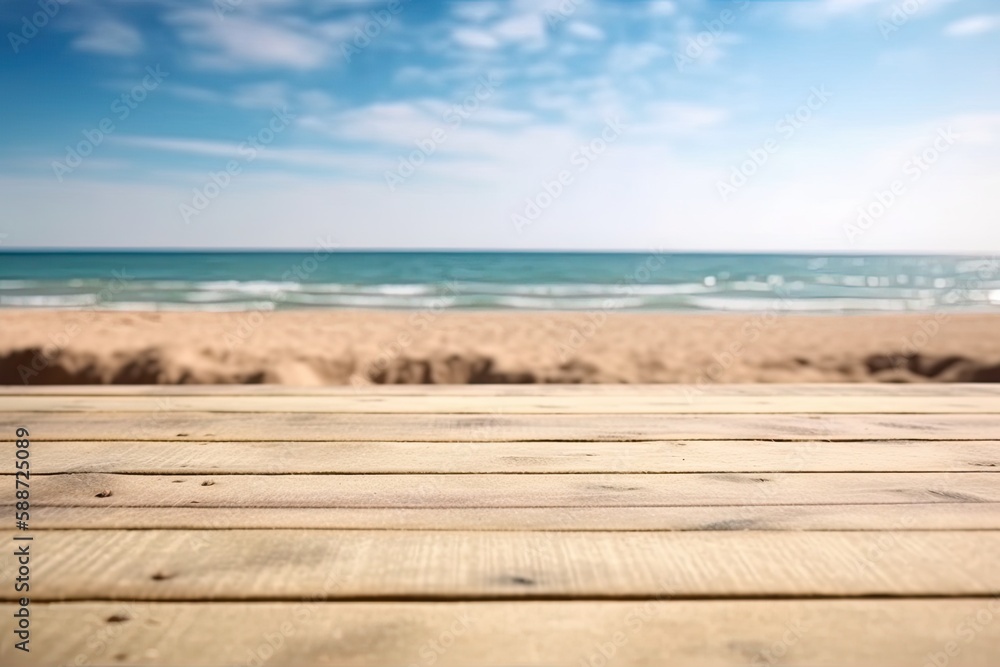 coastal foreground texture scene of sand and wooden boardwalk to place ...