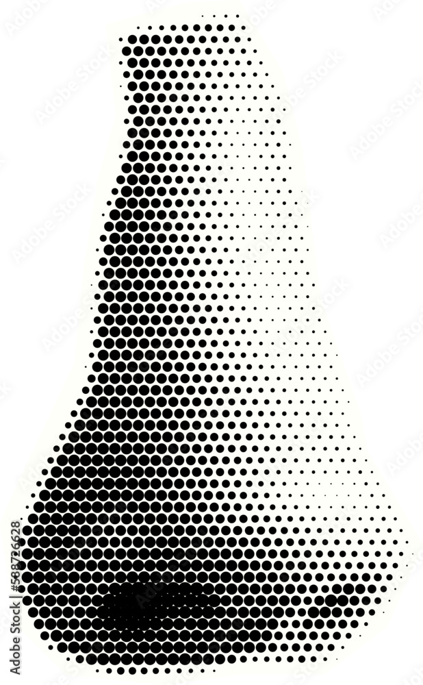 Retro halftone collage nose for mixed media design. Human nose in ...