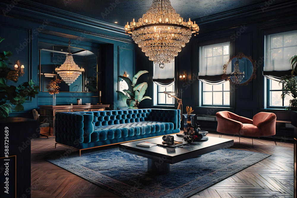 The glamour modern style interior design boasts a bold and daring ...