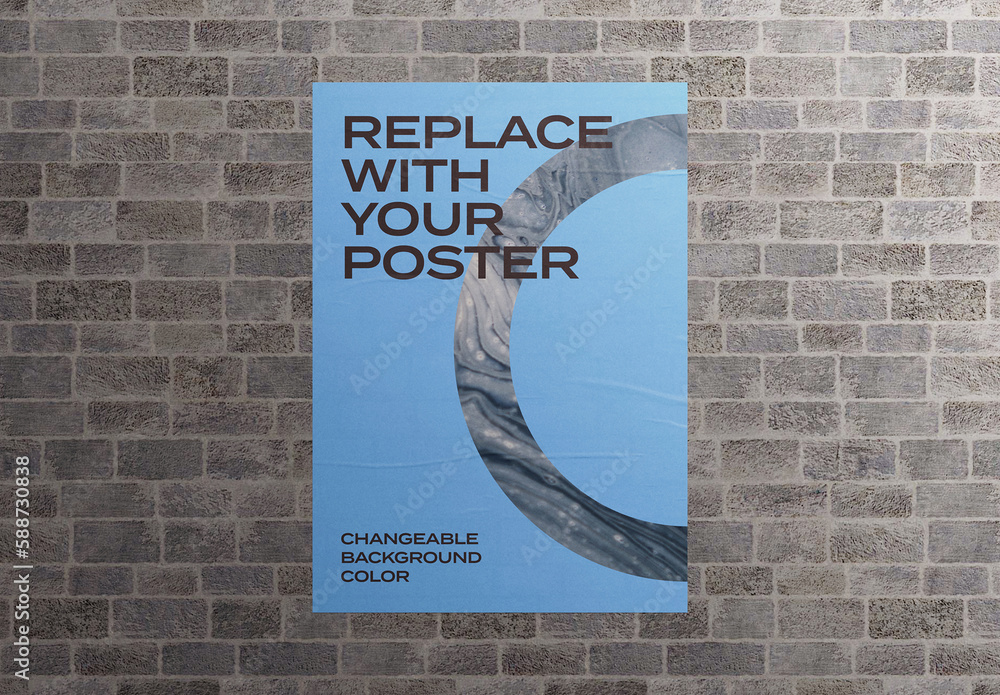 Poster Wall Mockup Template Street Outdoor Glued Advertisement Stock ...