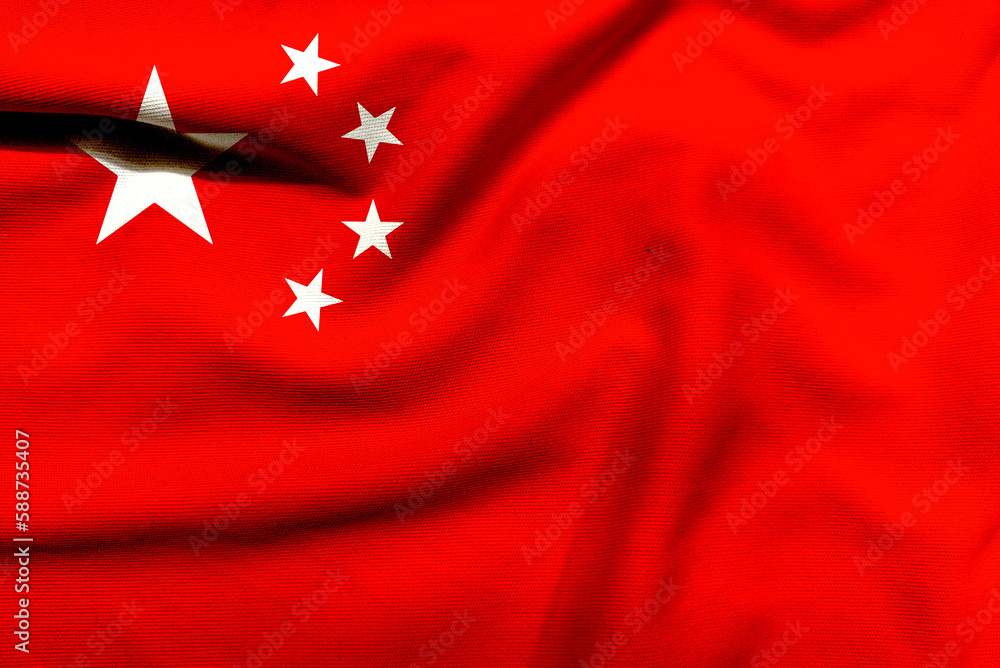 Contemporary Chinese Flag Design on Textured Cloth: A Modern ...