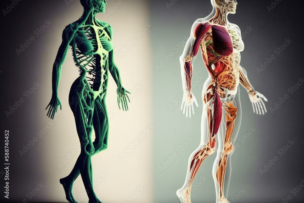 Paper Art Diagram of Human Organs, Generated by AI Stock Illustration ...