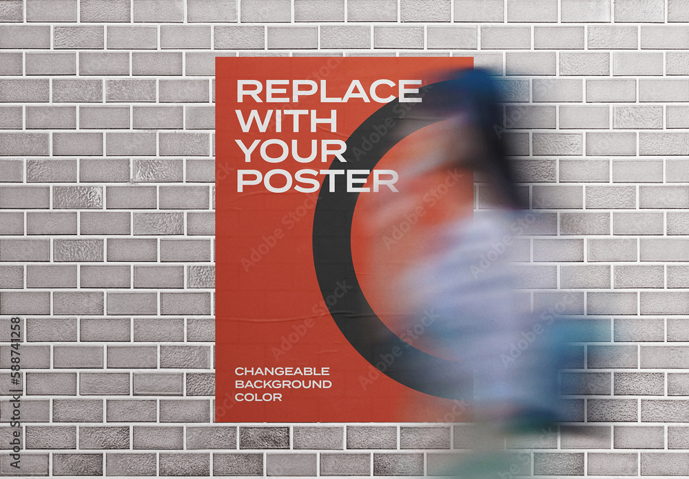 Poster Wall Mockup Template Street Outdoor Glued Advertisement Stock ...