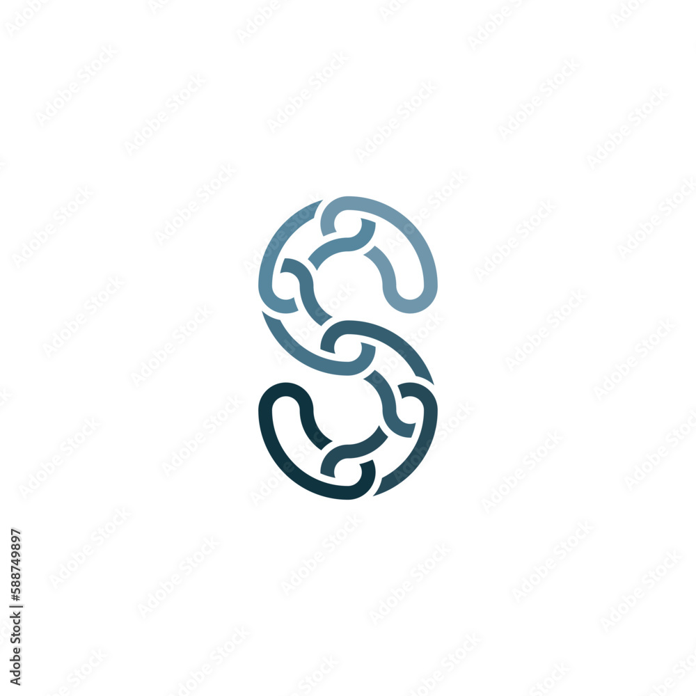 chain letter s link logo vector Stock Vector | Adobe Stock