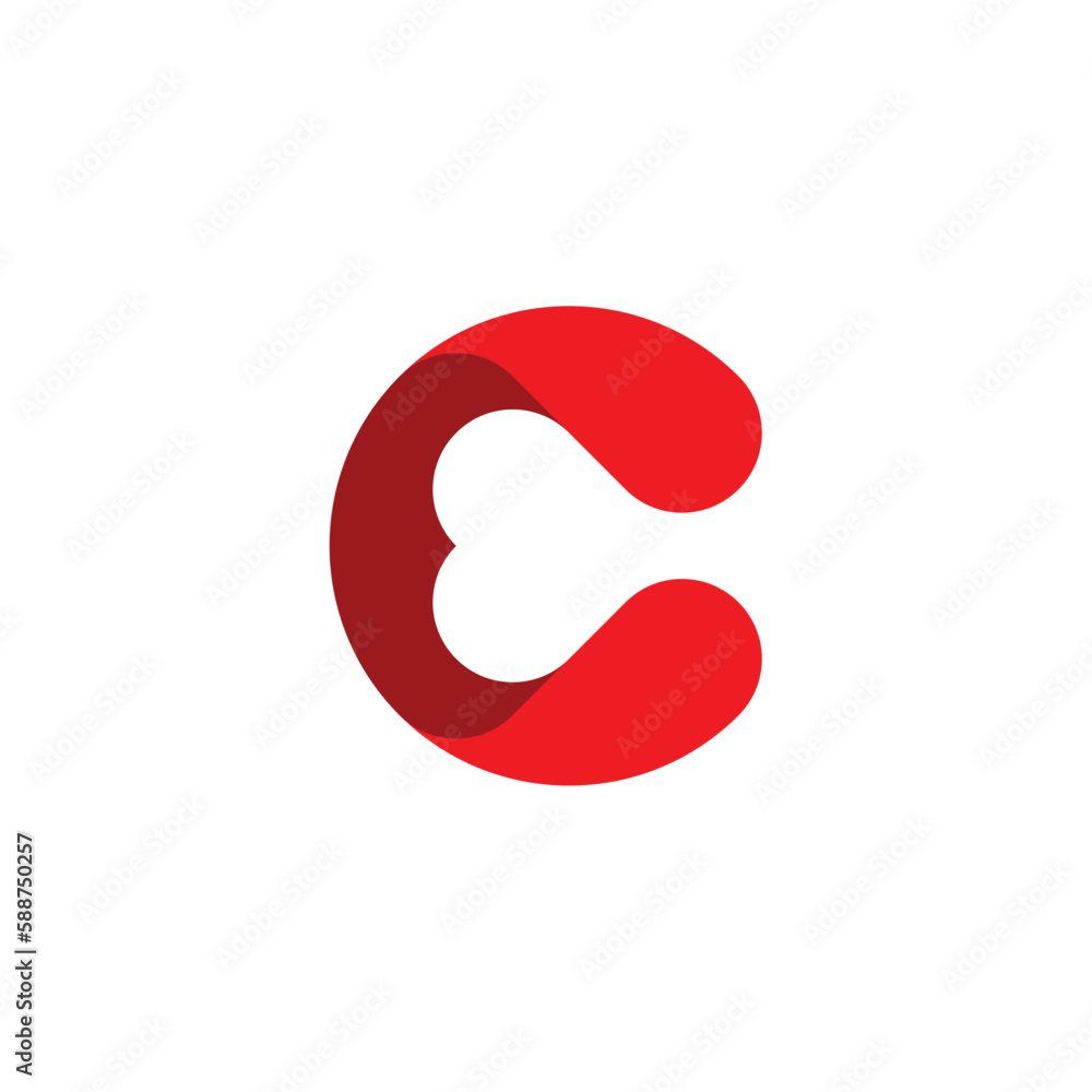letter c with heart logo vector symbol Stock Vector | Adobe Stock
