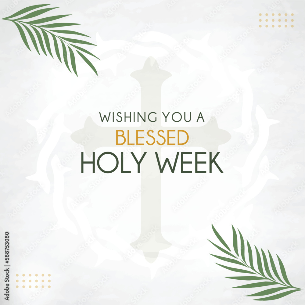 Holy week, Jesus Christ Wishes Vector Templates, Social media design ...