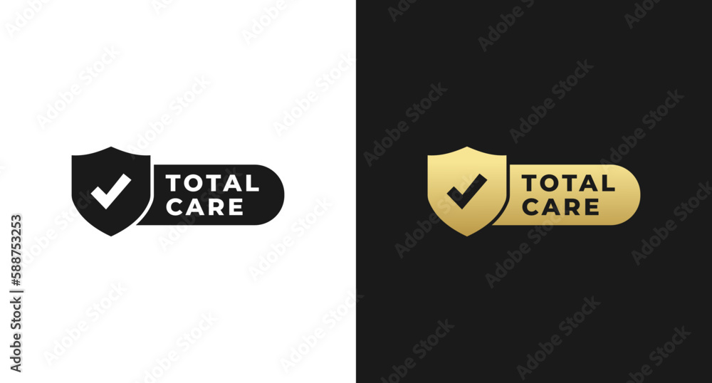 Total care label or total care badge vector isolated in flat style ...