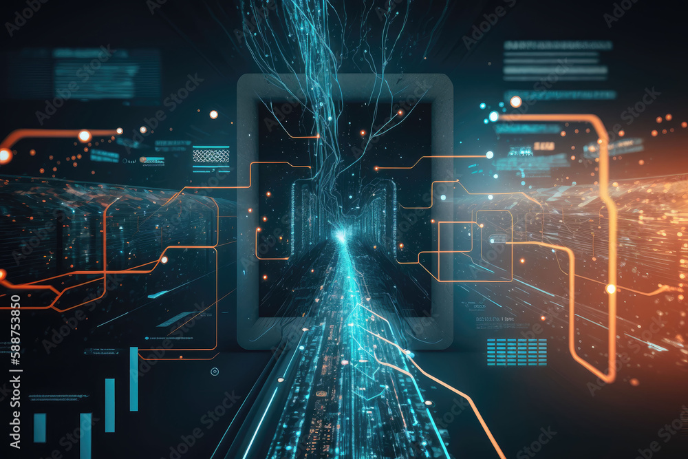 Artificial intelligence big data information flow technology background ...